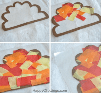 Crafts For Kids: Tissue Paper Stained Glass Thanksgiving Turkey | The ...