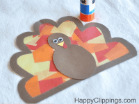 Crafts For Kids: Tissue Paper Stained Glass Thanksgiving Turkey | The ...