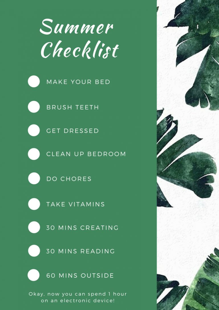 FREE Printable Summer Checklist For Kids! | The Fashionable Housewife ...